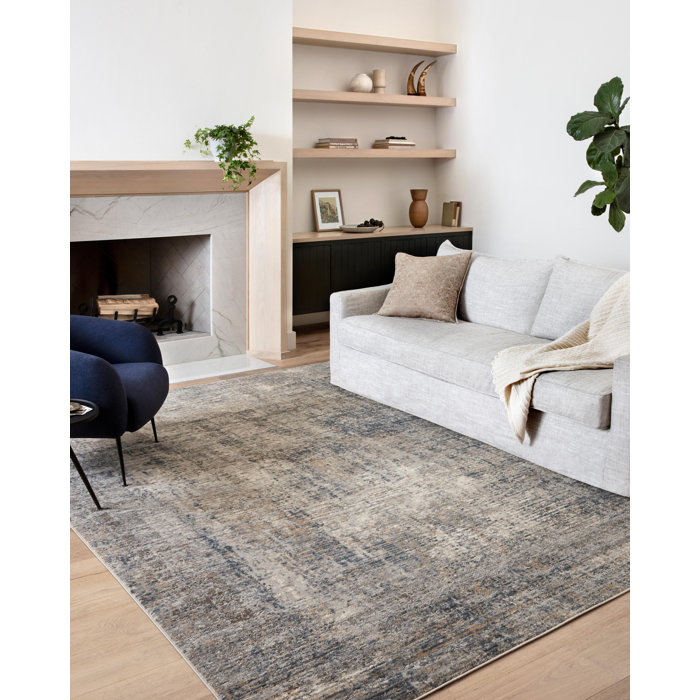Williston Forge Eleanore Performance Denim/Slate Rug & Reviews | Wayfair