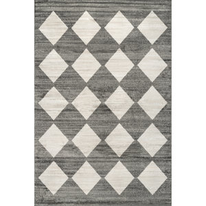 Latitude Run® Delucia Geometric Gray/Beige Area Rug & Reviews | Wayfair