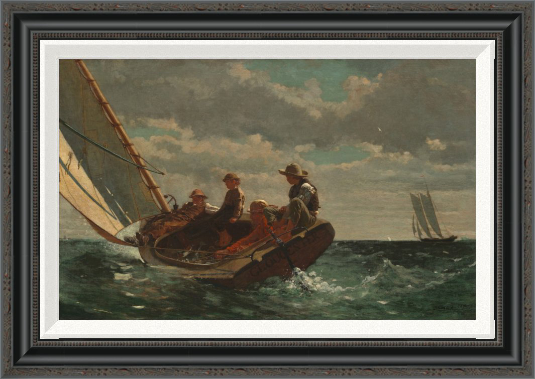 Vault W Artwork Breezing Up by Winslow Homer - Picture Frame Print on ...