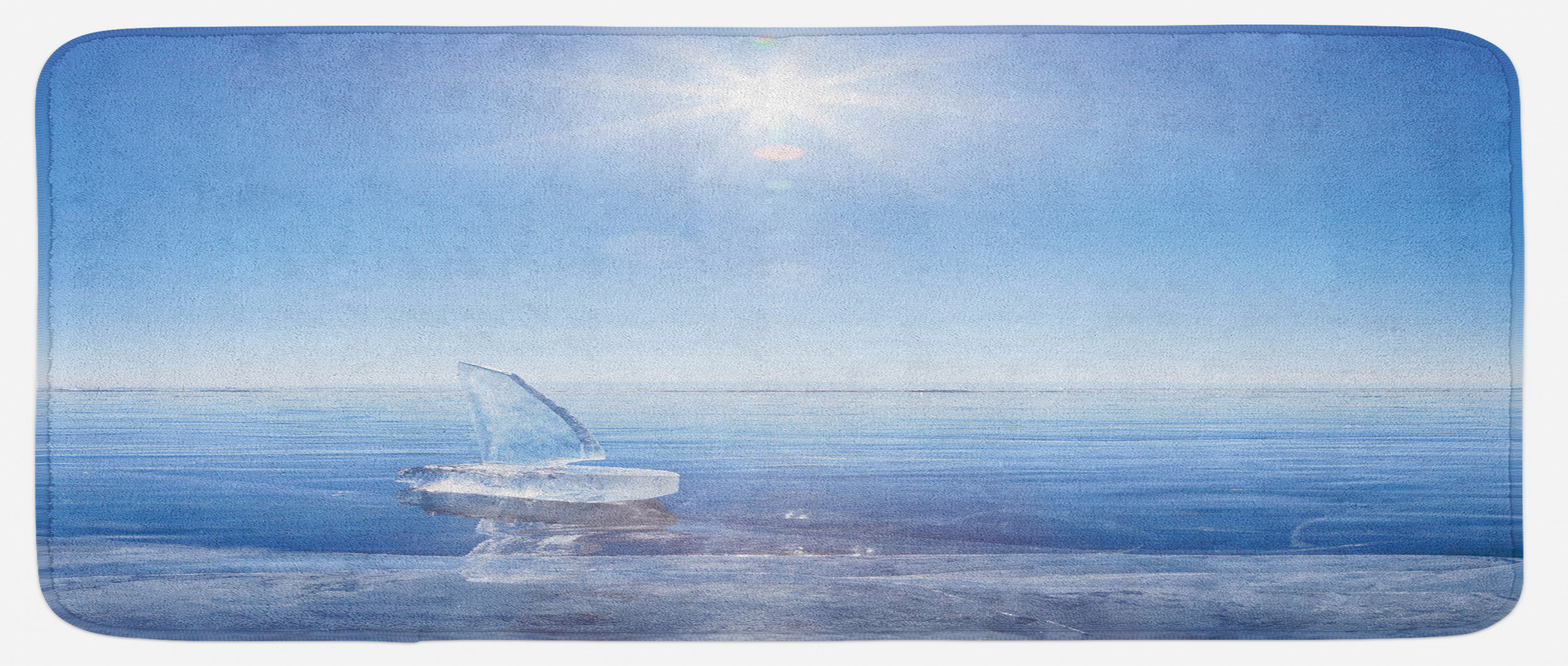 East Urban Home Icy Boat In Sunny Weather With Open Sky Cool Blue Tones ...