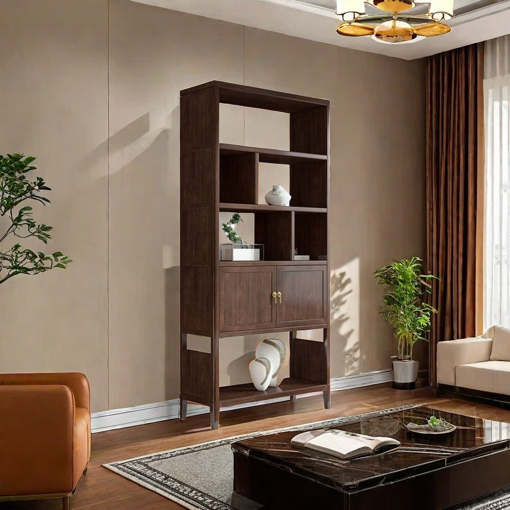 Parttlion New Chinese style solid wood bookcase | Wayfair