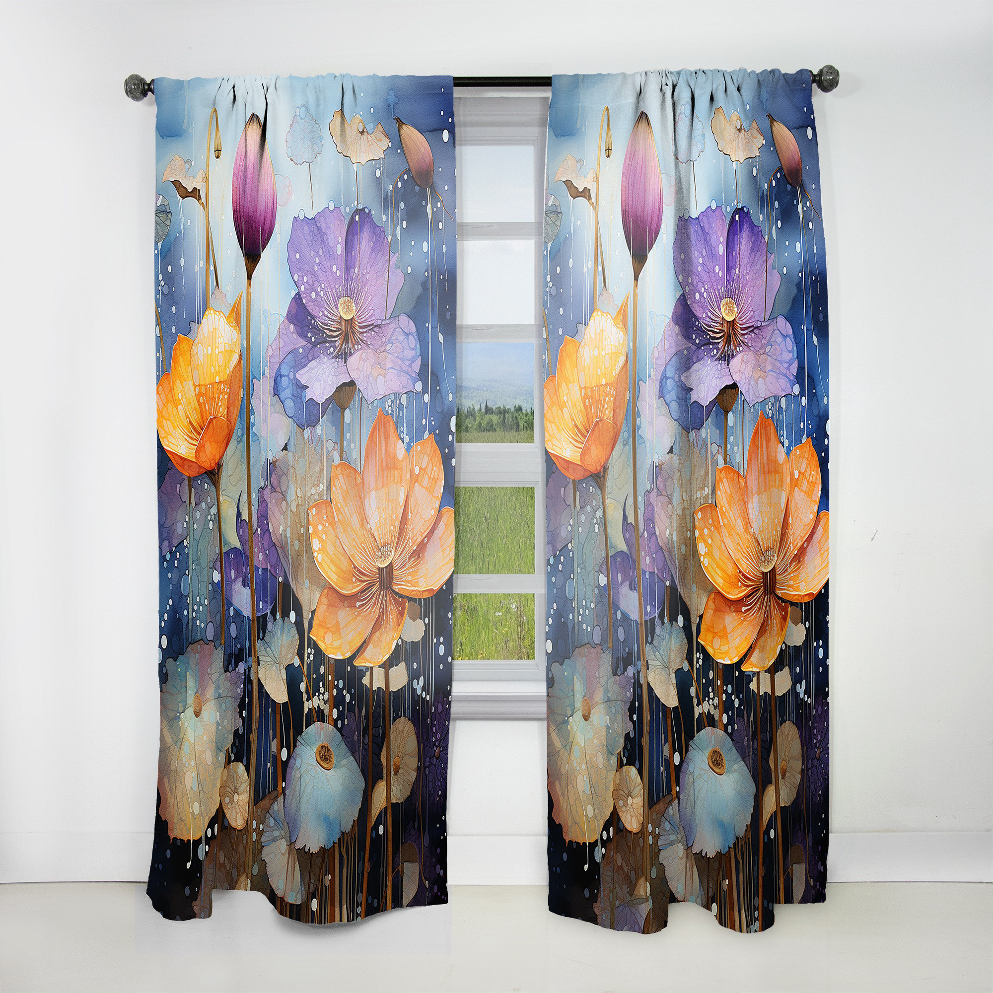 Dakota Fields Keyari Colorful Floral Galaxy - Traditional Velvet ...