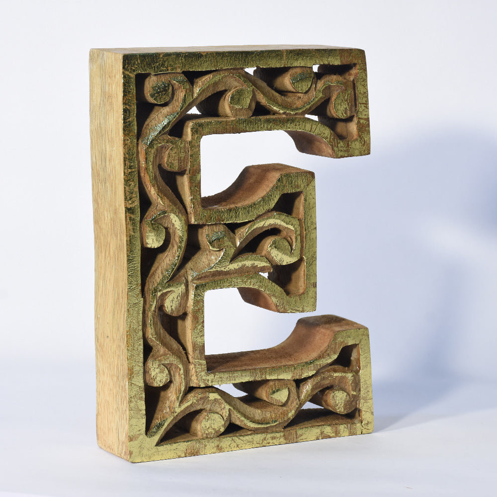 Bungalow Rose Alainah Handmade Eco-Friendly "E" Alphabet Letter Block ...
