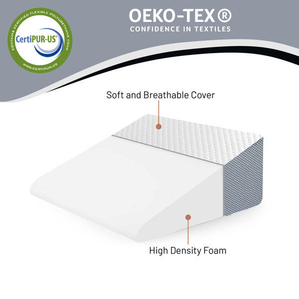 Alwyn Home 12-Inch Bed Wedge Pillow With High Density Foam, Stylish ...