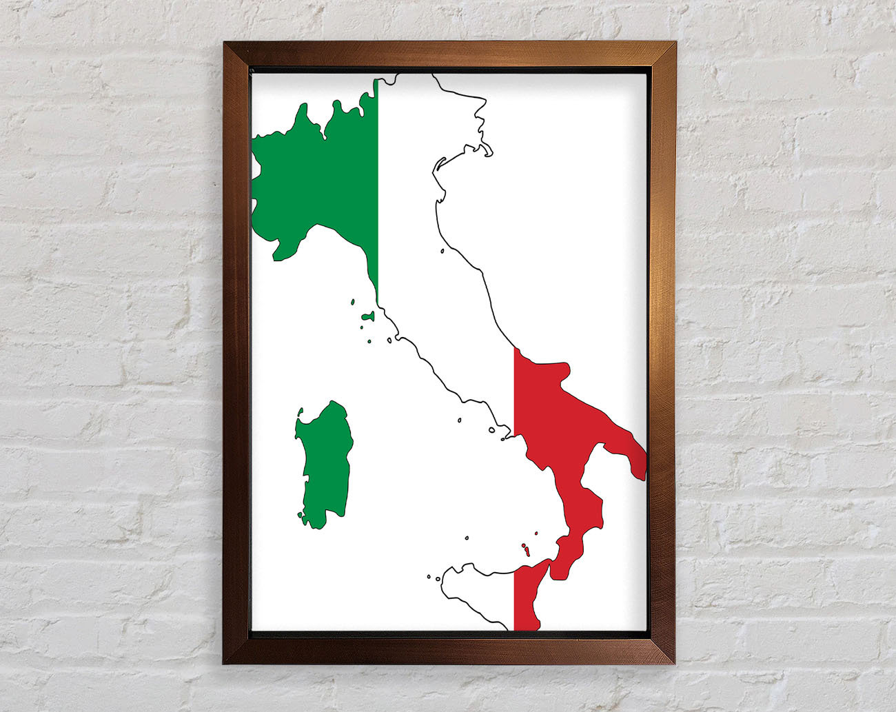 Bright Star Italy Flag Map - Single Picture Frame Art Prints | Wayfair ...