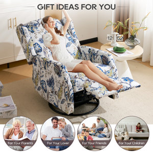 Lark Manor™ Swivel Rocker Recliner,Wingback Recliner Chair,Floral ...