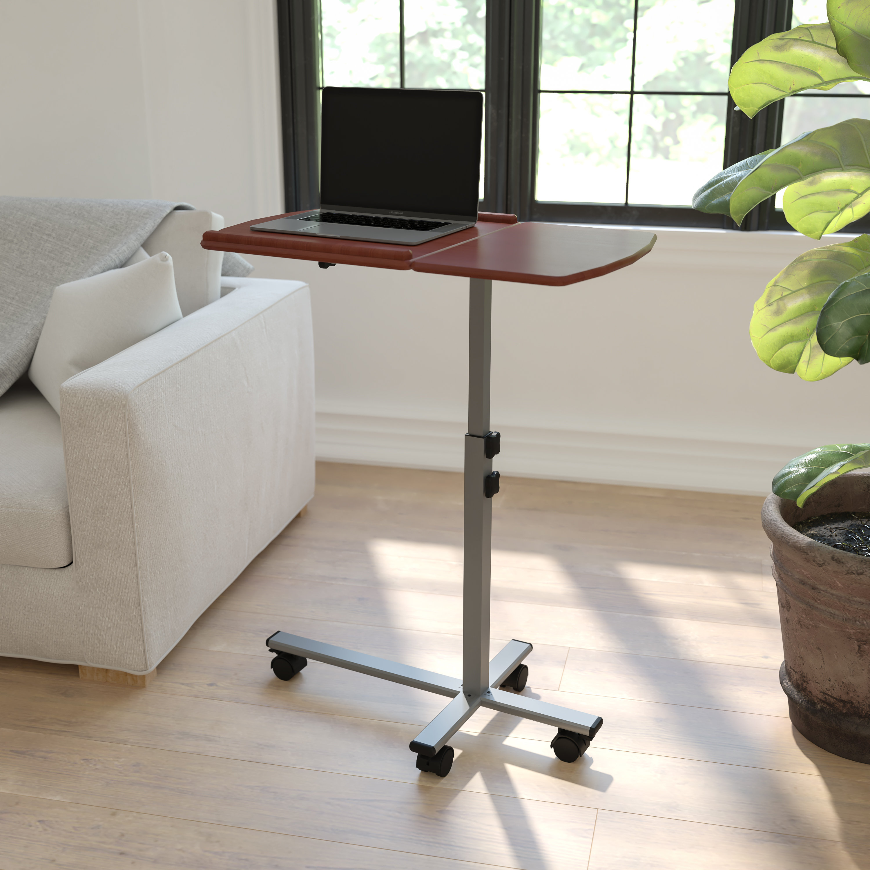 Flash Furniture Robertson Angle and Height Adjustable Mobile Laptop ...