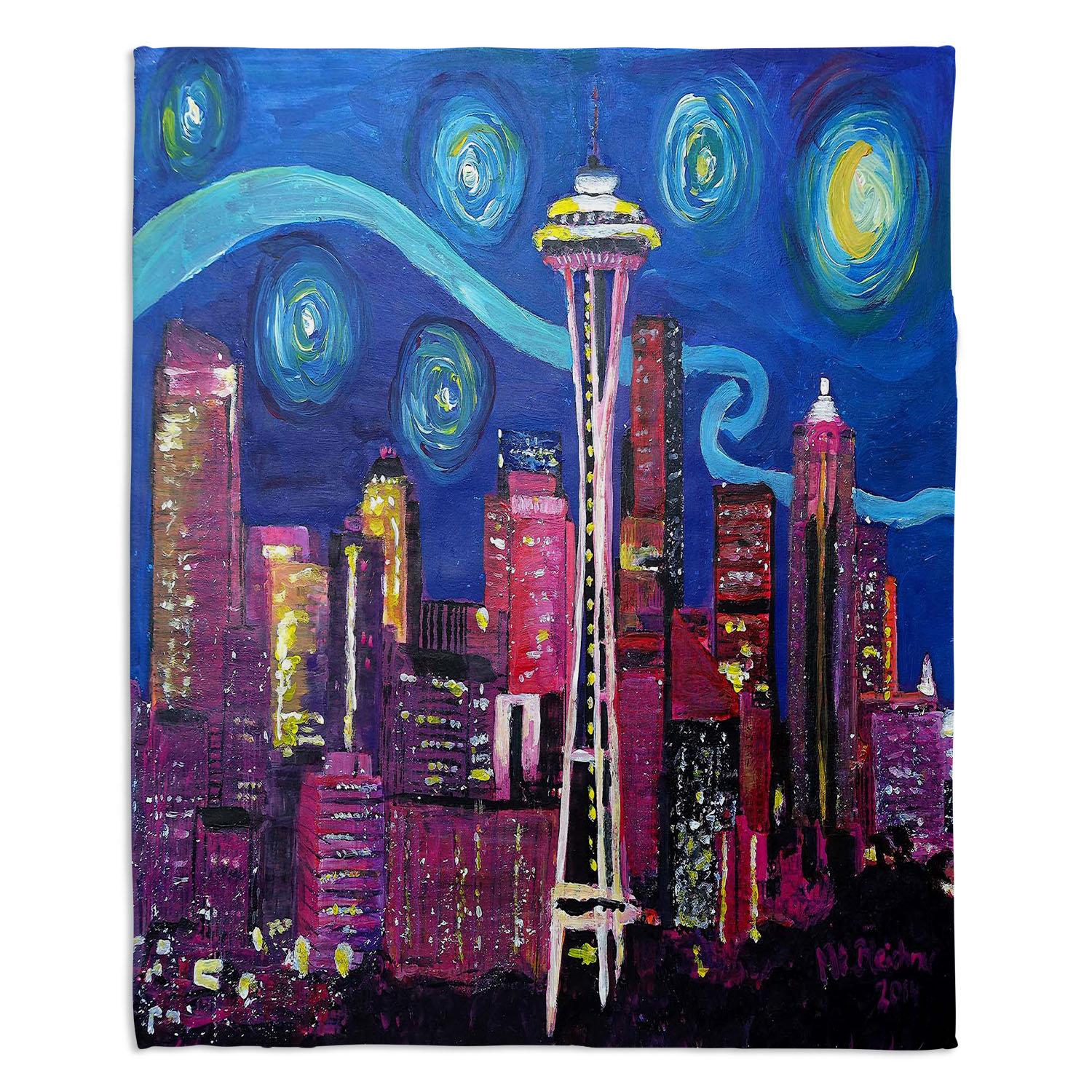 DiaNoche Designs Starry Night Seattle Blanket | Wayfair