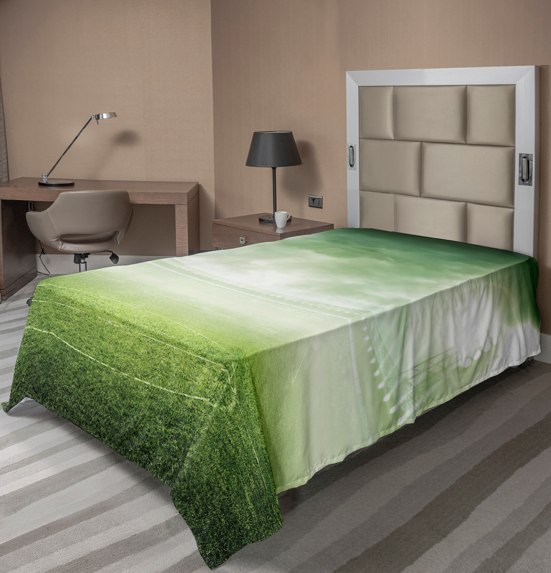 Ambesonne Green Top Flat Sheet Stadium Arena Football Green | Wayfair