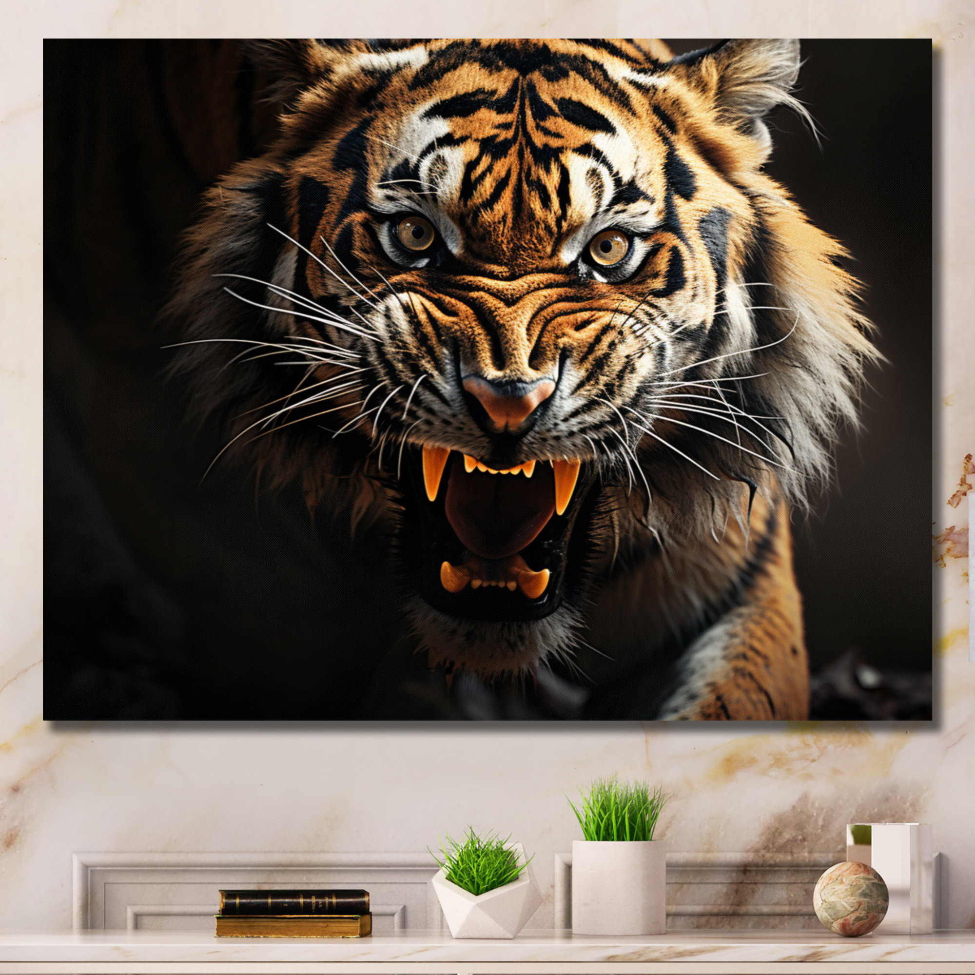 Latitude Run® Tiger Roaring Majesty - Animals Canvas Prints - Wayfair ...