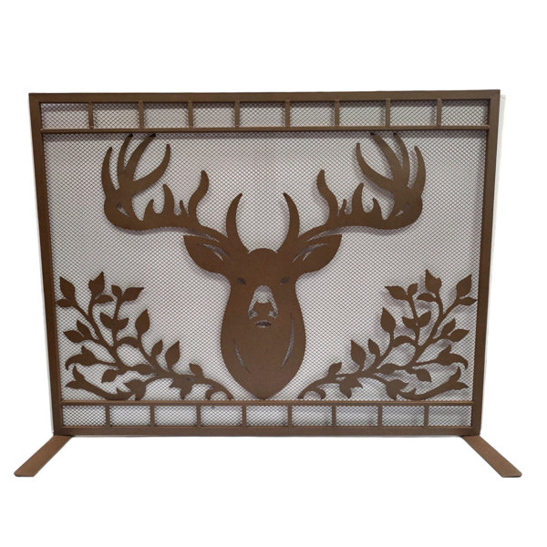 Millwood Pines Dulin Woodland Forest Deer Buck Heavy Brown Metal Mesh ...