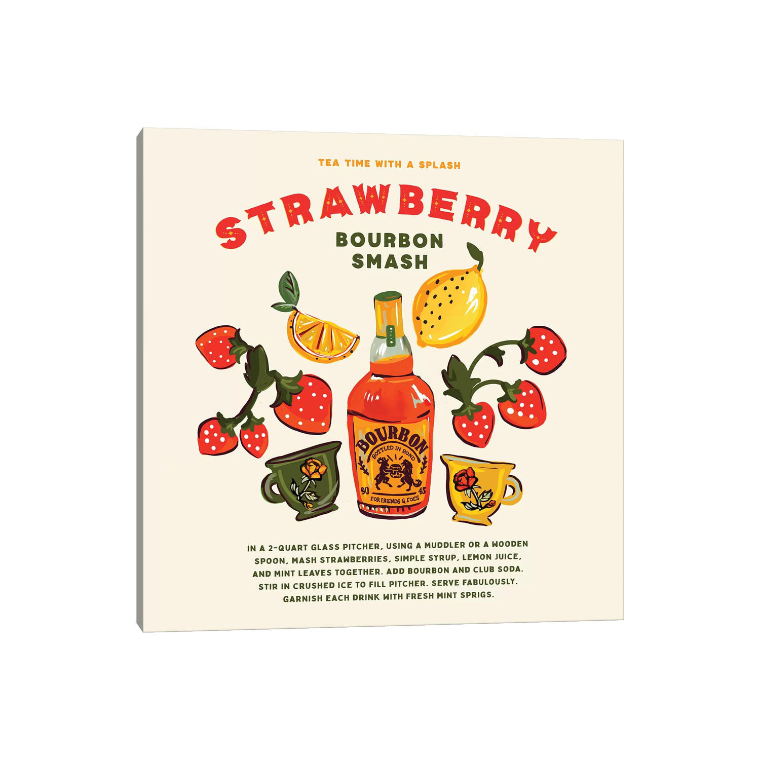 Wayfair Samples Strawberry Bourbon Recipe - Wrapped Canvas Graphic Art ...