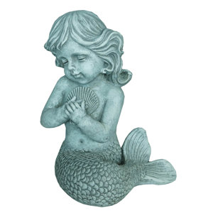 Hi-Line Gift Ltd. Mermaid Kneeling and Holding Shell Statue & Reviews ...