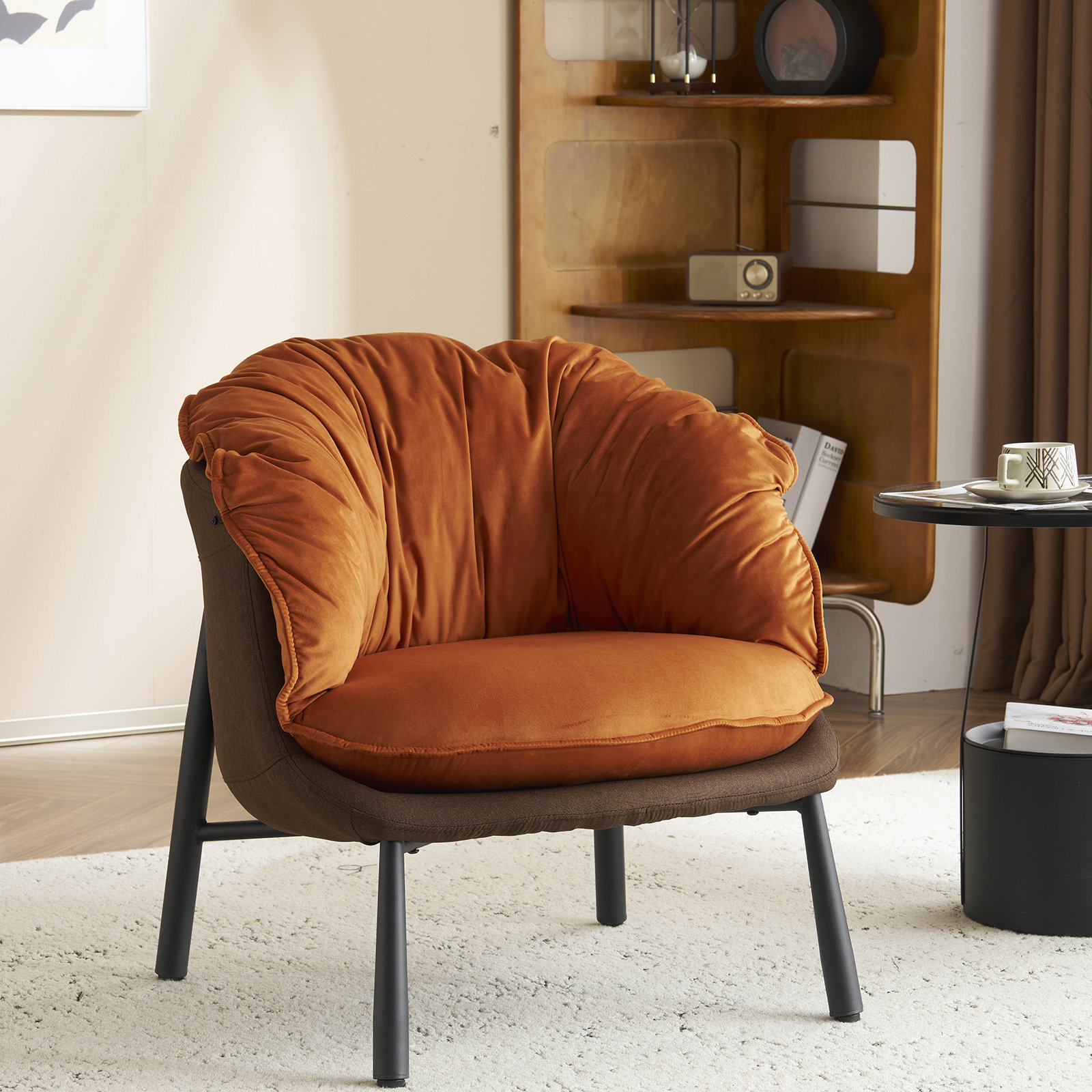 Mercer41 Fauteuil d'appoint amovible en velours de coton l 27,4 po ...