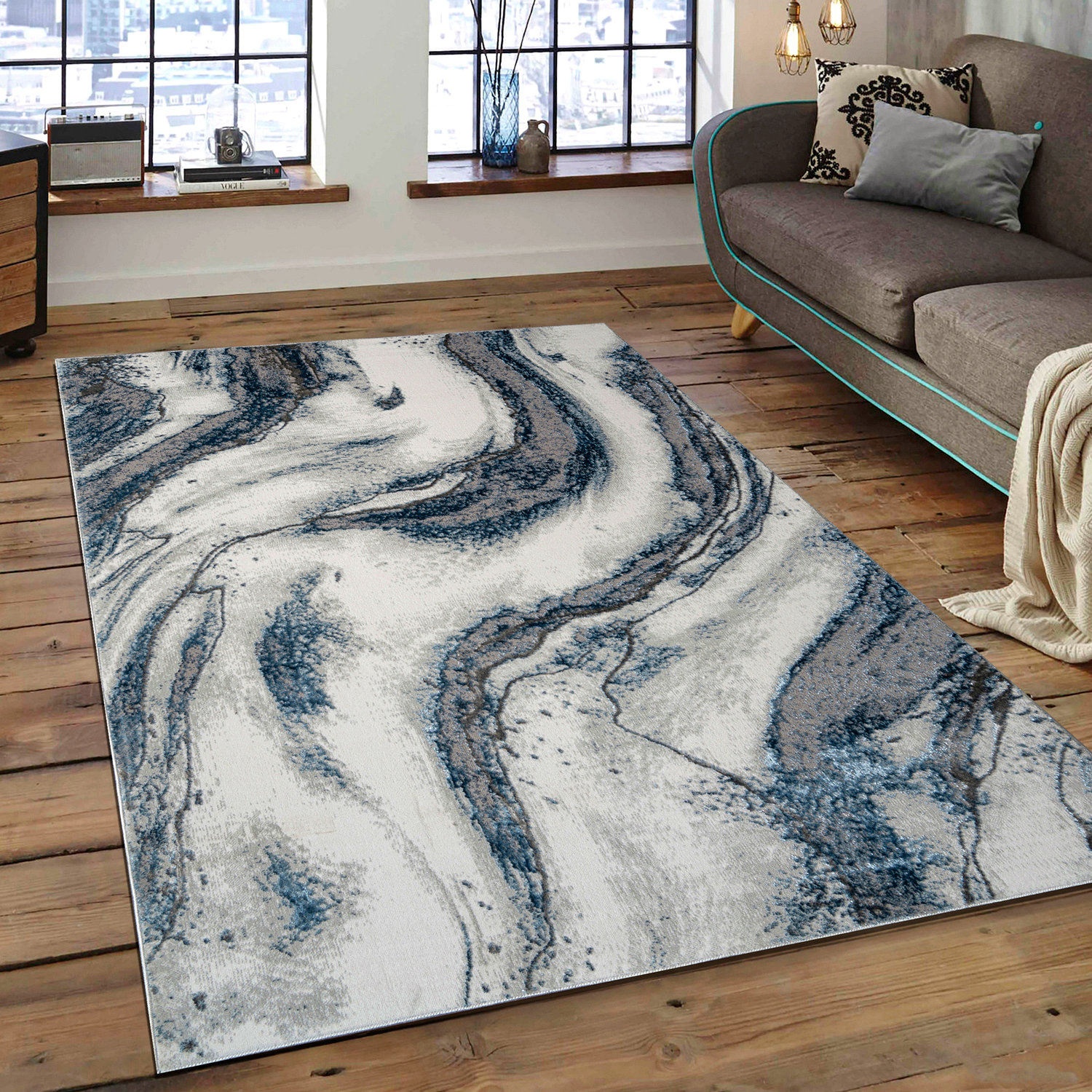 Brayden Studio® Ziv Luxury Area Rug Abstract Design | Wayfair