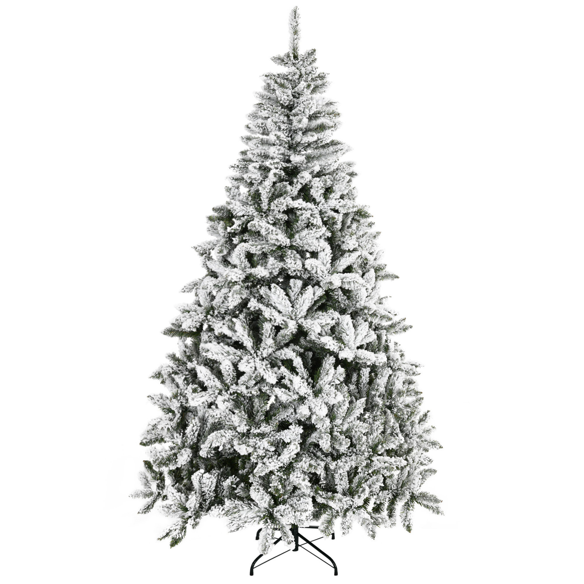 NFusion Jinglee Snow-Flocked Pine Artificial Christmas Tree With Flame ...
