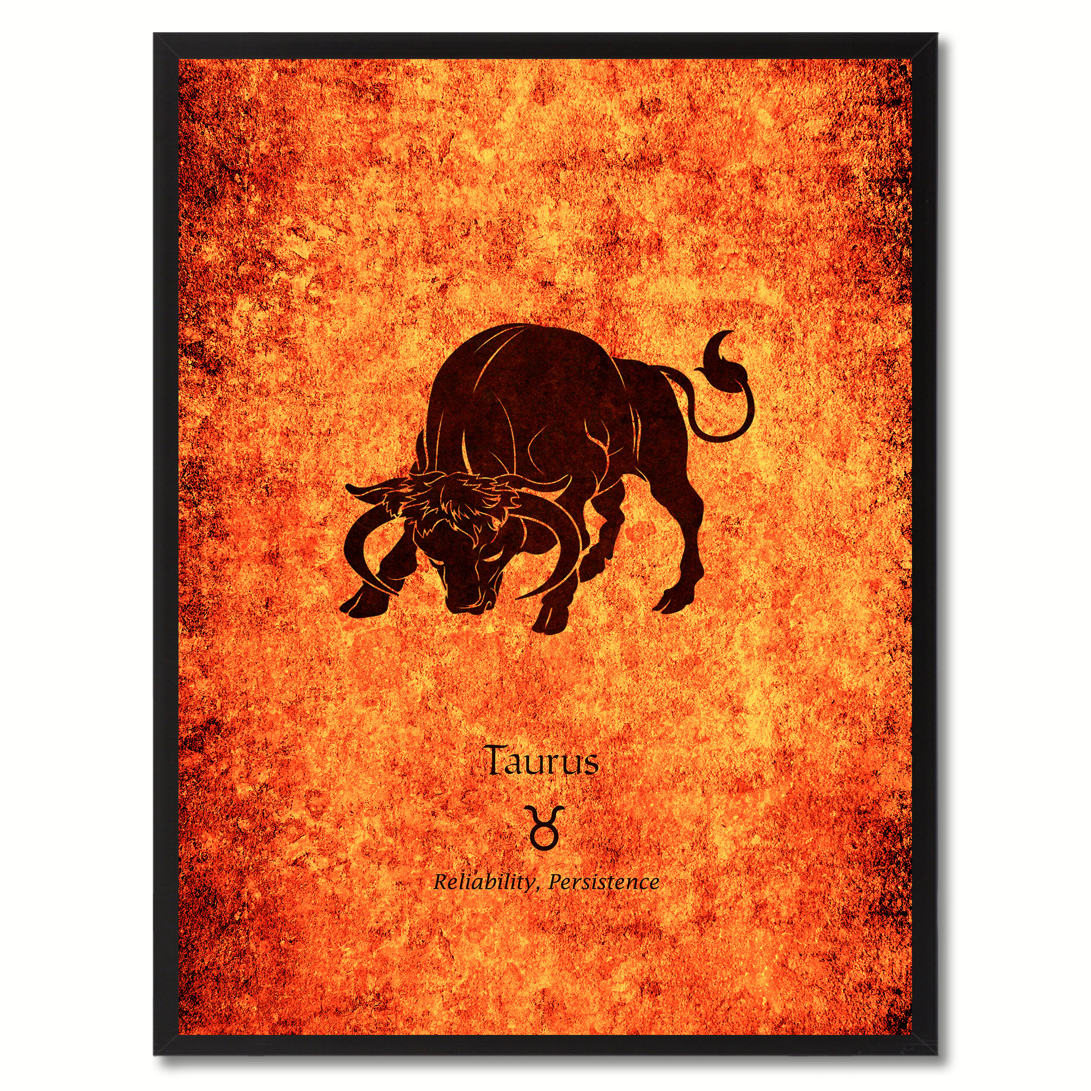 Trinx Taurus Horoscope Astrology Orange Print on Canvas with Picture ...