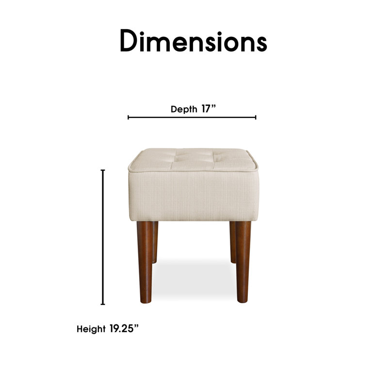 Elle Decor Aria Square Tufted Vanity Stool & Reviews - Wayfair Canada