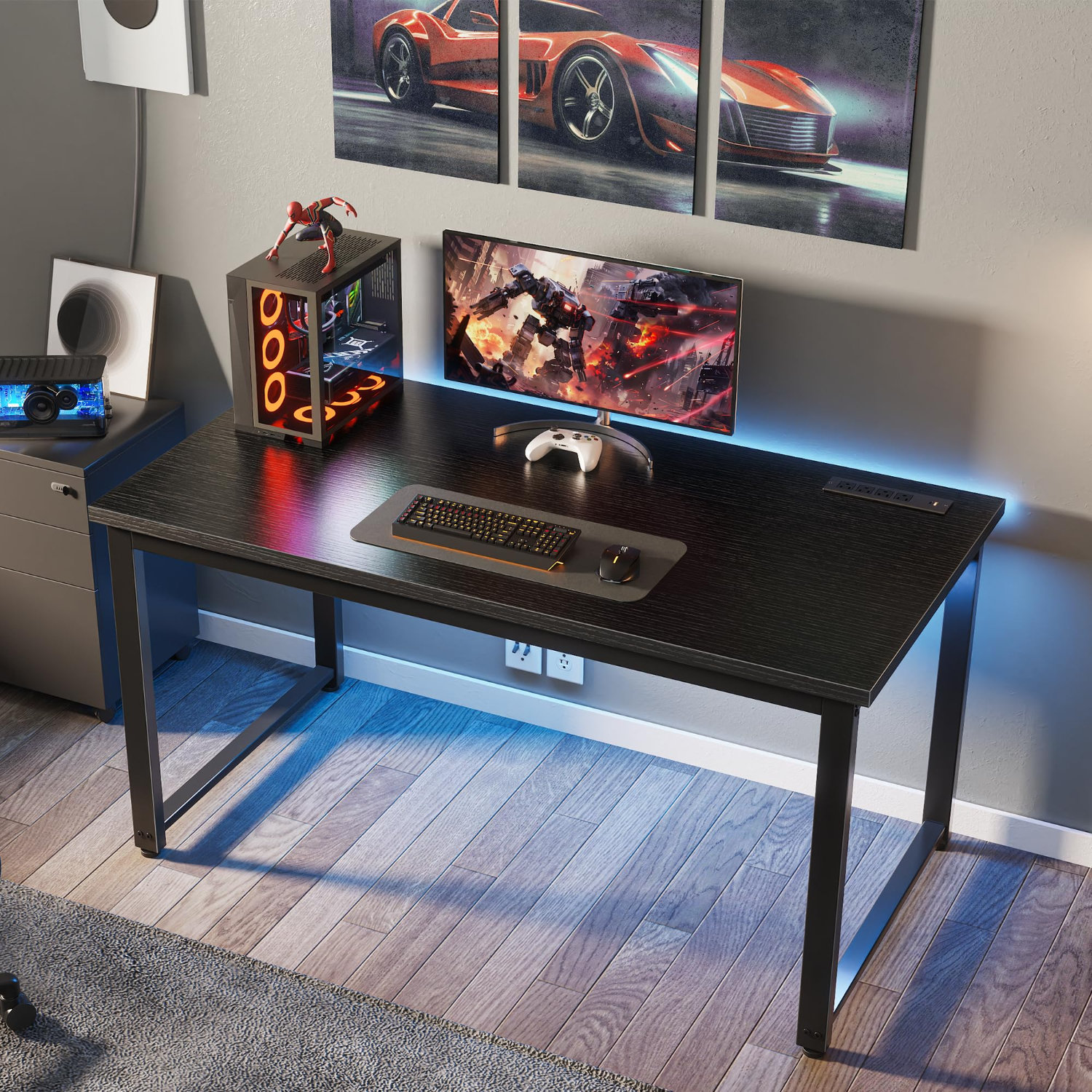 Ebern Designs 48 Inch Desk With Power Outlets & USB-C, Deeper & Thicker ...