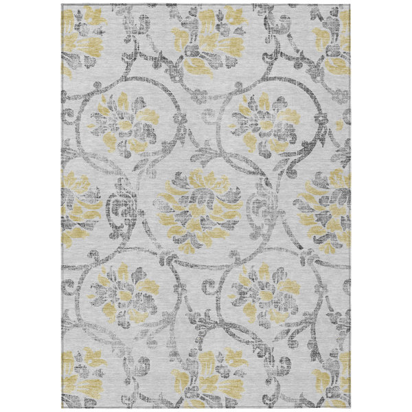 Canora Grey Sujay Washable Floral Indoor / Outdoor Rug | Wayfair