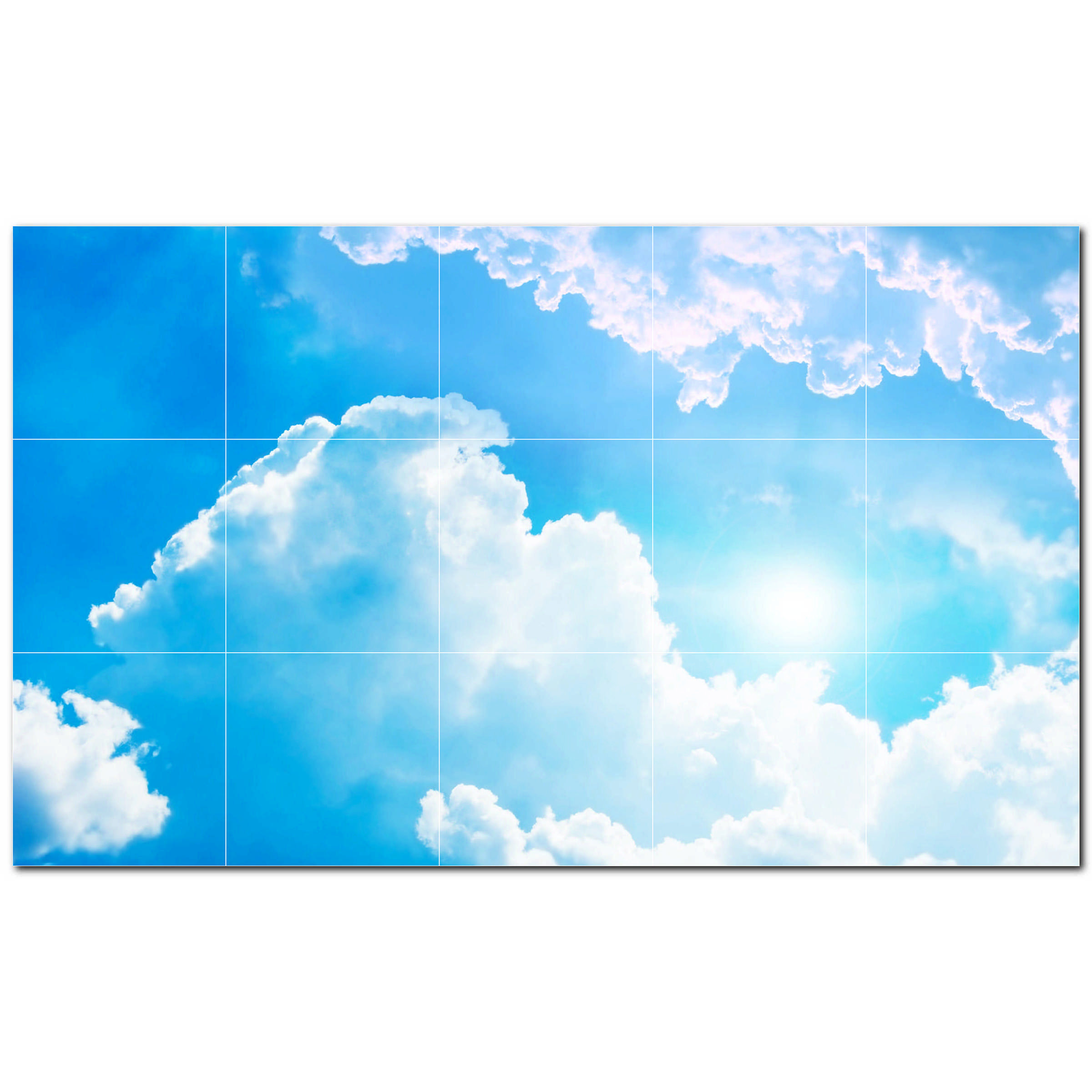 Picture-Tiles.com Clouds Photo 12'' x 12'' Satin Ceramic Decorative ...