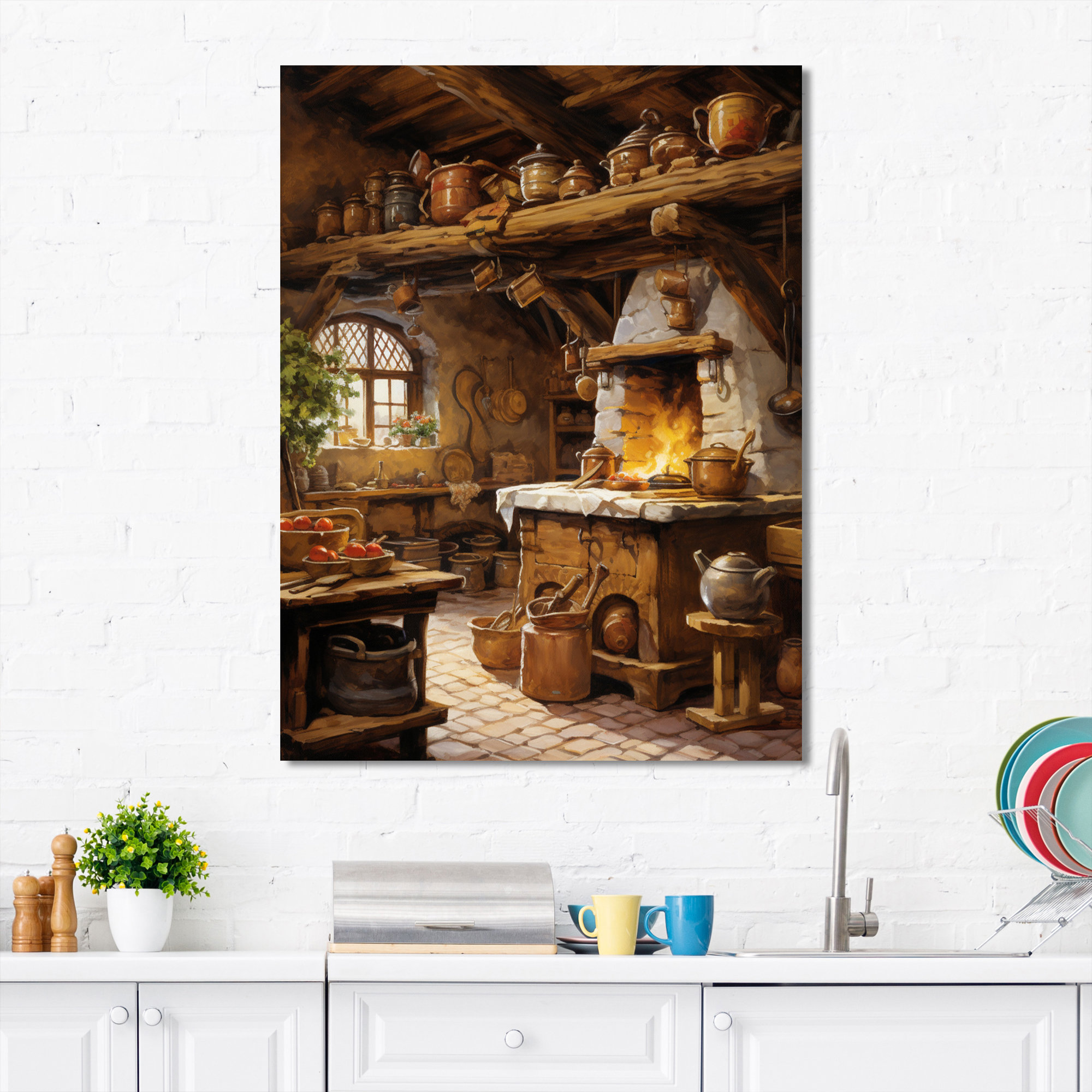 Red Barrel Studio® Food Rustic Kitchen I - Coffee Canvas Art Tea Wall ...