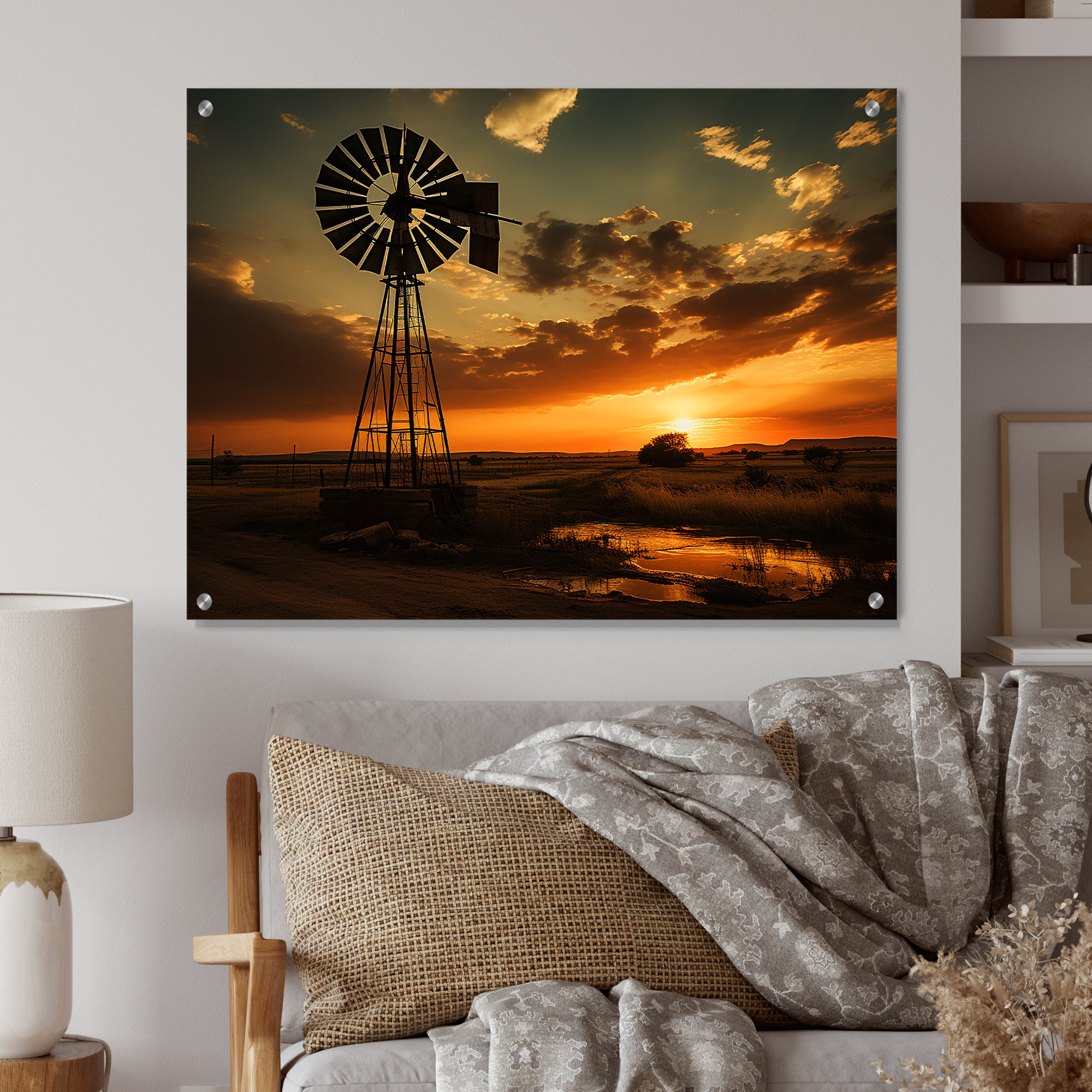 August Grove® Texas Rustic Windmills - Wind Turbines Acrylic Wall Art ...