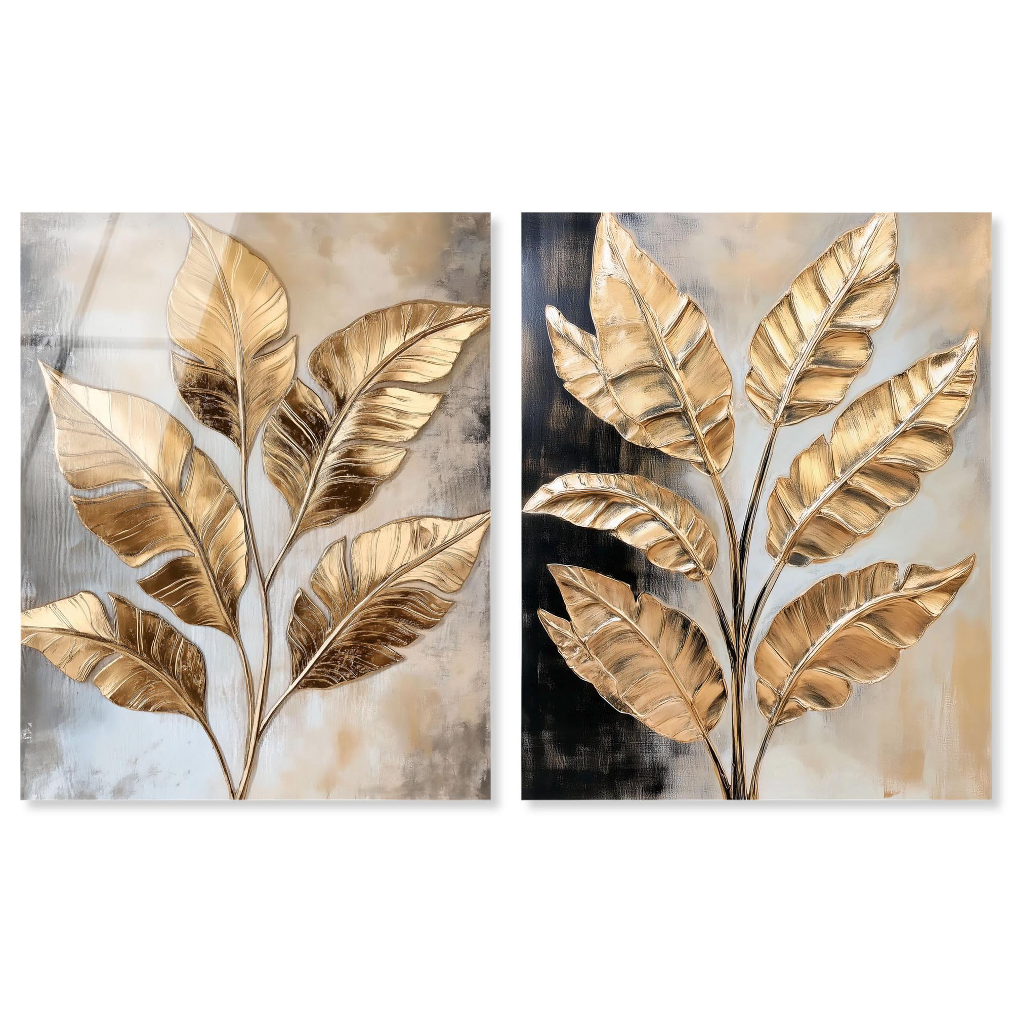 House of Hampton Golden Glam Luxe Acrylic Print Wall Decor Set of 2 by ...
