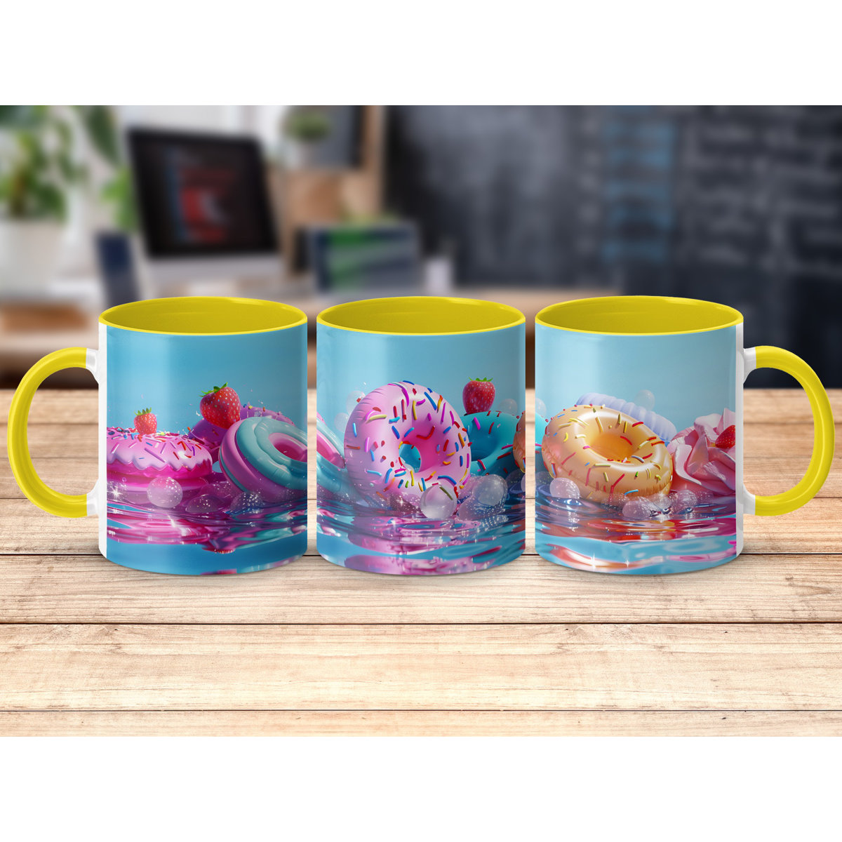 East Urban Home 3D Design 11oz Accent Mugs – Ceramic Coffee Cup with a ...