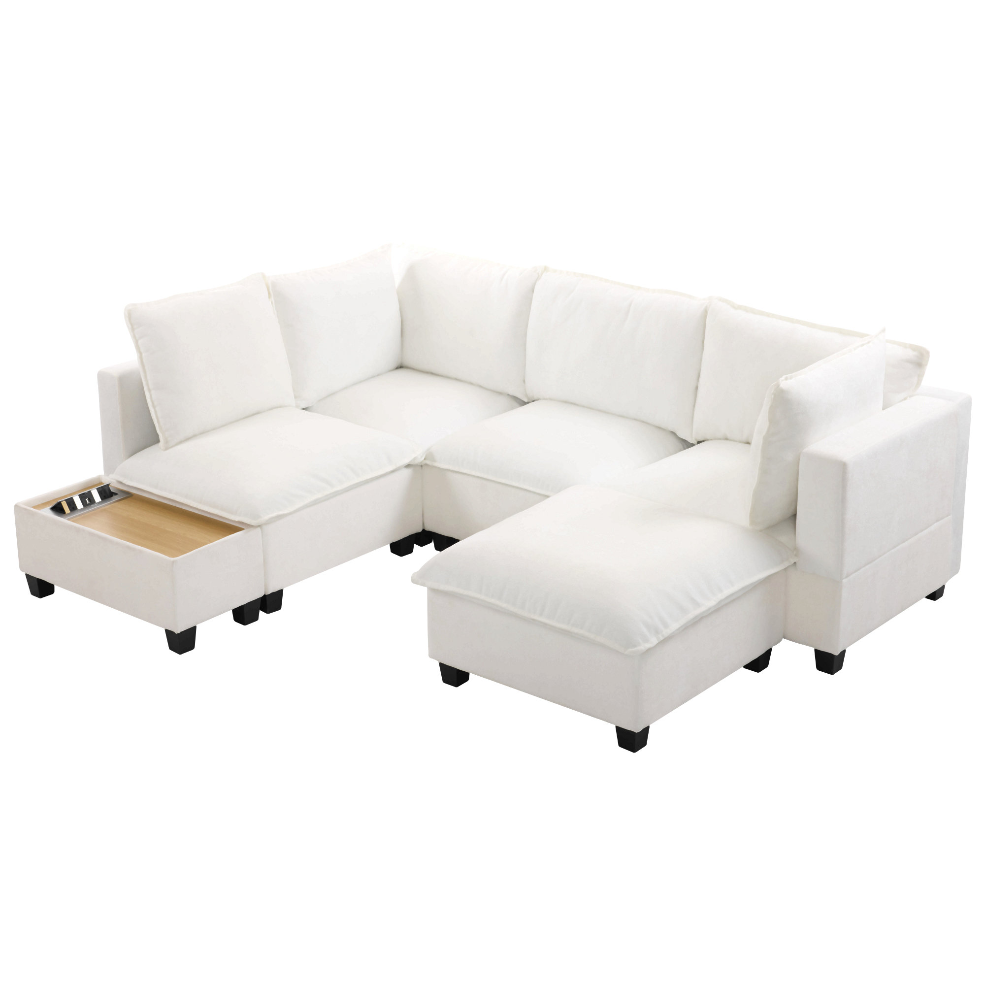 Latitude Run® 90" U-Shaped Sectional Sofa Modular Sofa Couch With A ...