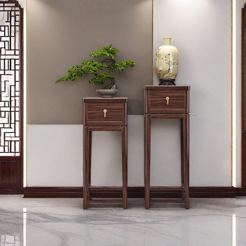 dujinlong home Wood Plant Stand: Drawer, Eco - paint & Sturd | Wayfair