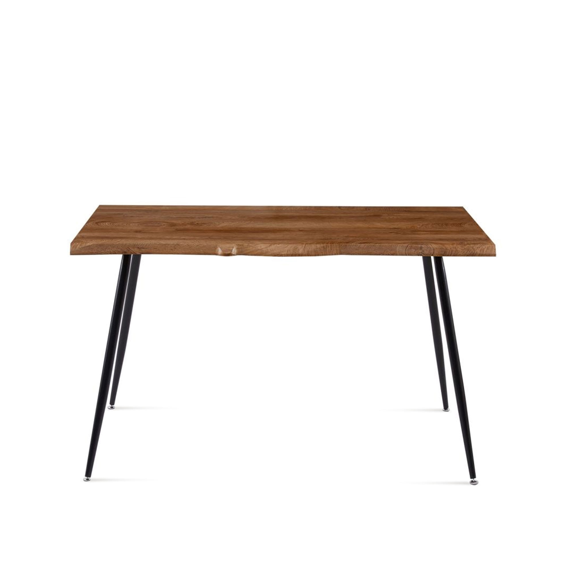 George Oliver S Shape Irregular Mdf Dining Table Metal Legs Wood Design ...