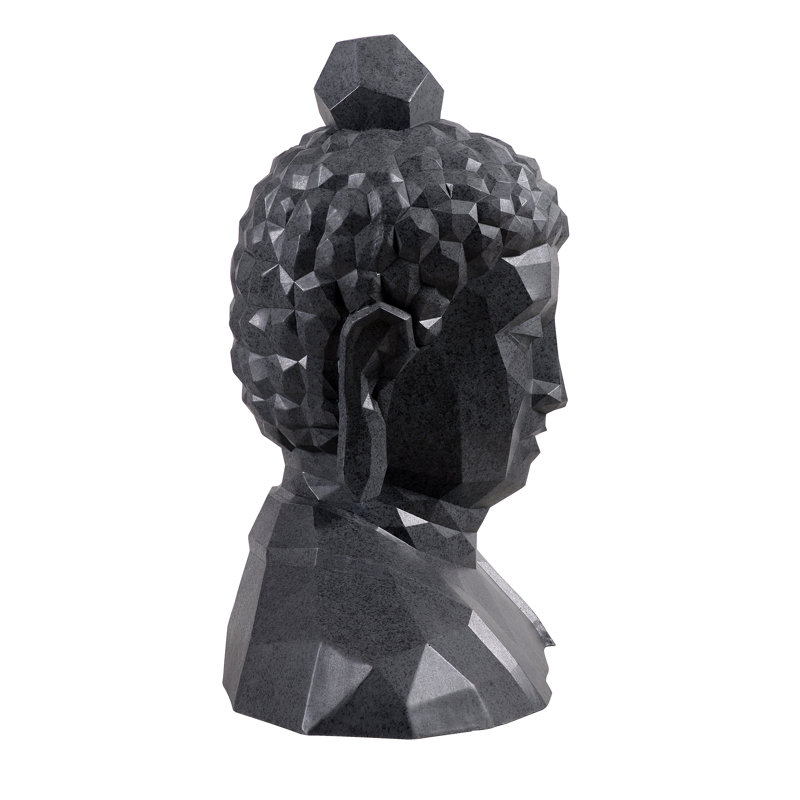 Hi-Line Gift Ltd. Geometric Buddha Head Garden Statue Modern Style Home ...