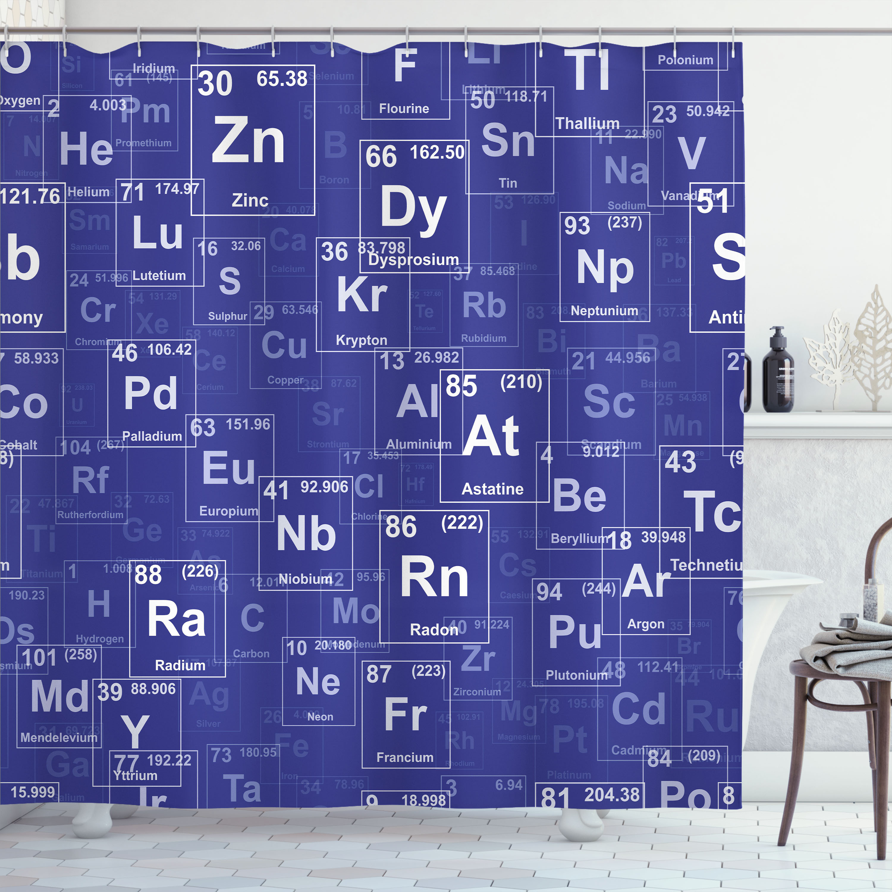 East Urban Home Henaghan Periodic Table Shower Curtain Chemistry Theme ...