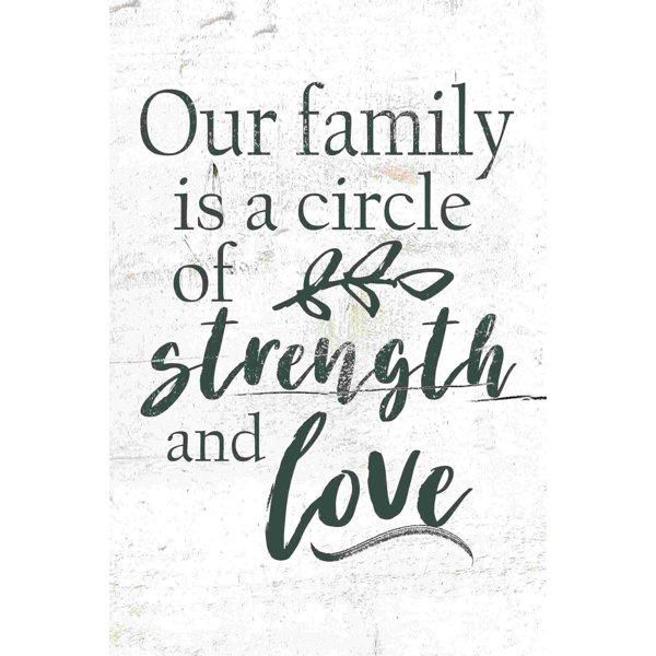 Trinx Circle Of Strength - Wrapped Canvas Textual Art | Wayfair