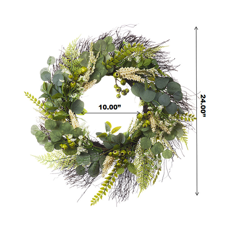 Primrue Eucalyptus Leaves 24" Silk Wreath & Reviews | Wayfair