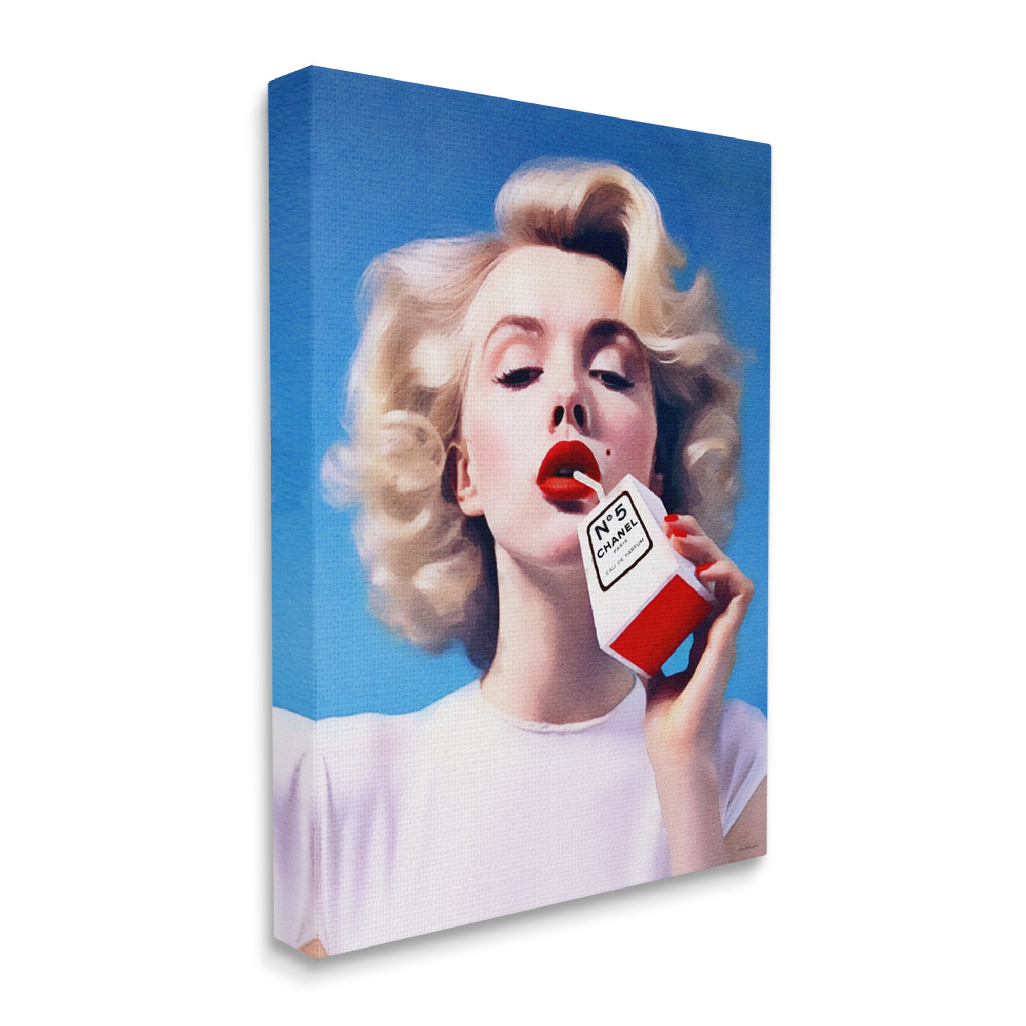 Stupell Industries Ay-335-Canvas Fashion Glam Girl Portrait On Canvas ...