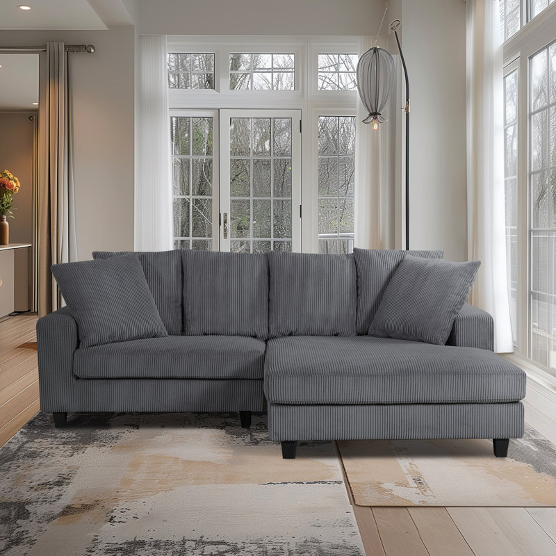 Ebern Designs Amiin 2 - Piece Upholstered Sectional & Reviews | Wayfair