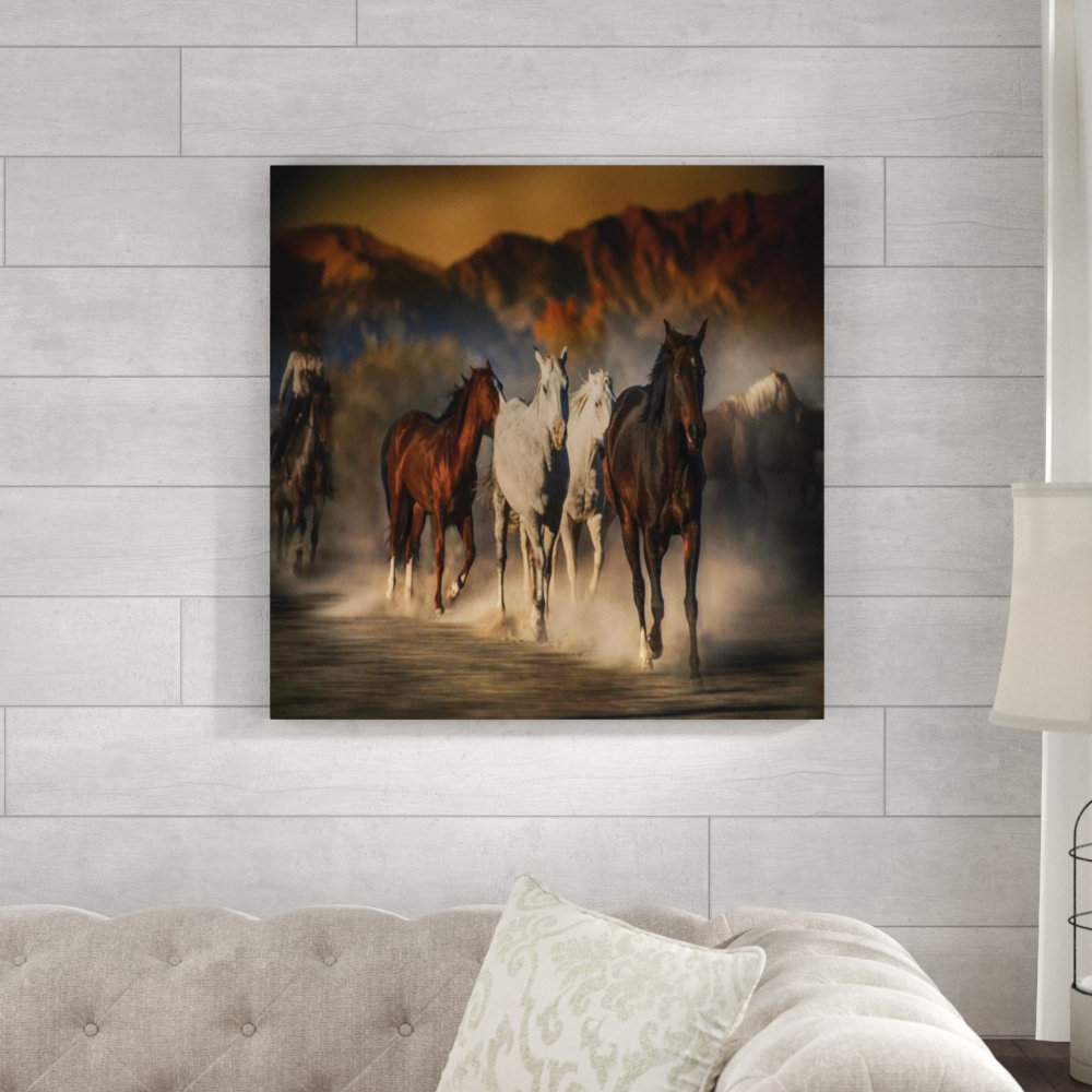 Chelsea Art Studio Mustangs on the Move by Bobbie Goodrich - Wrapped ...