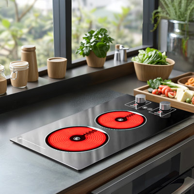 Advwin 2 Burner Electric Cooktop,110v Electric Cooktop With Knob ...