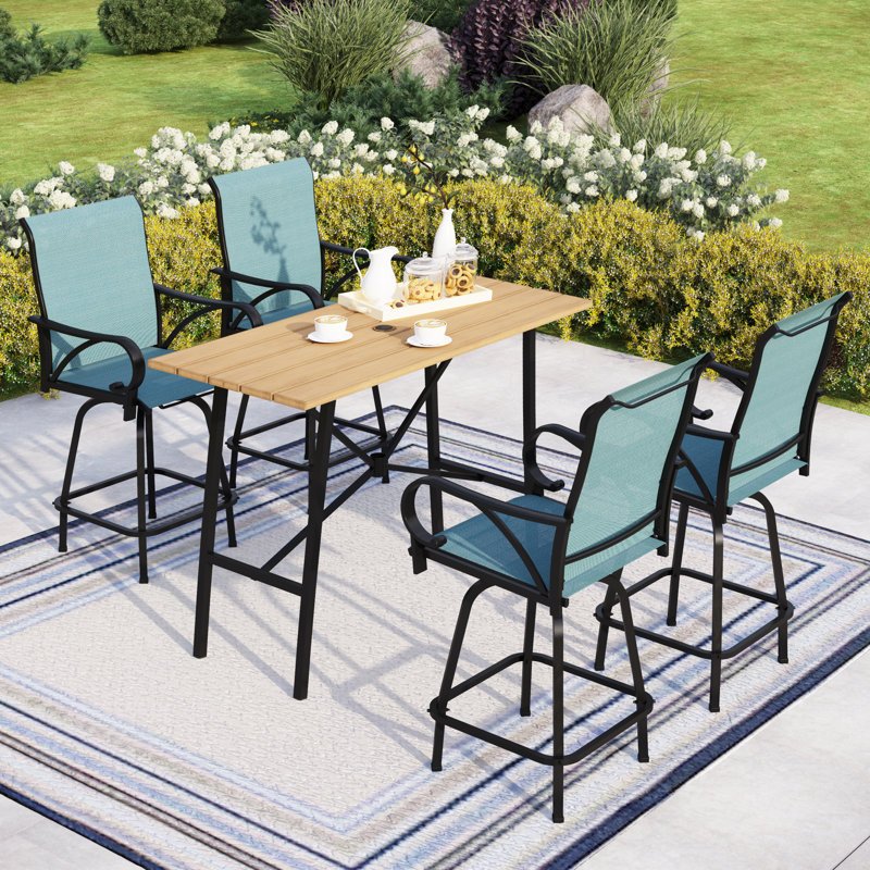 Lark Manor Alyne 4 - Person Rectangular Outdoor Dining Set & Reviews ...