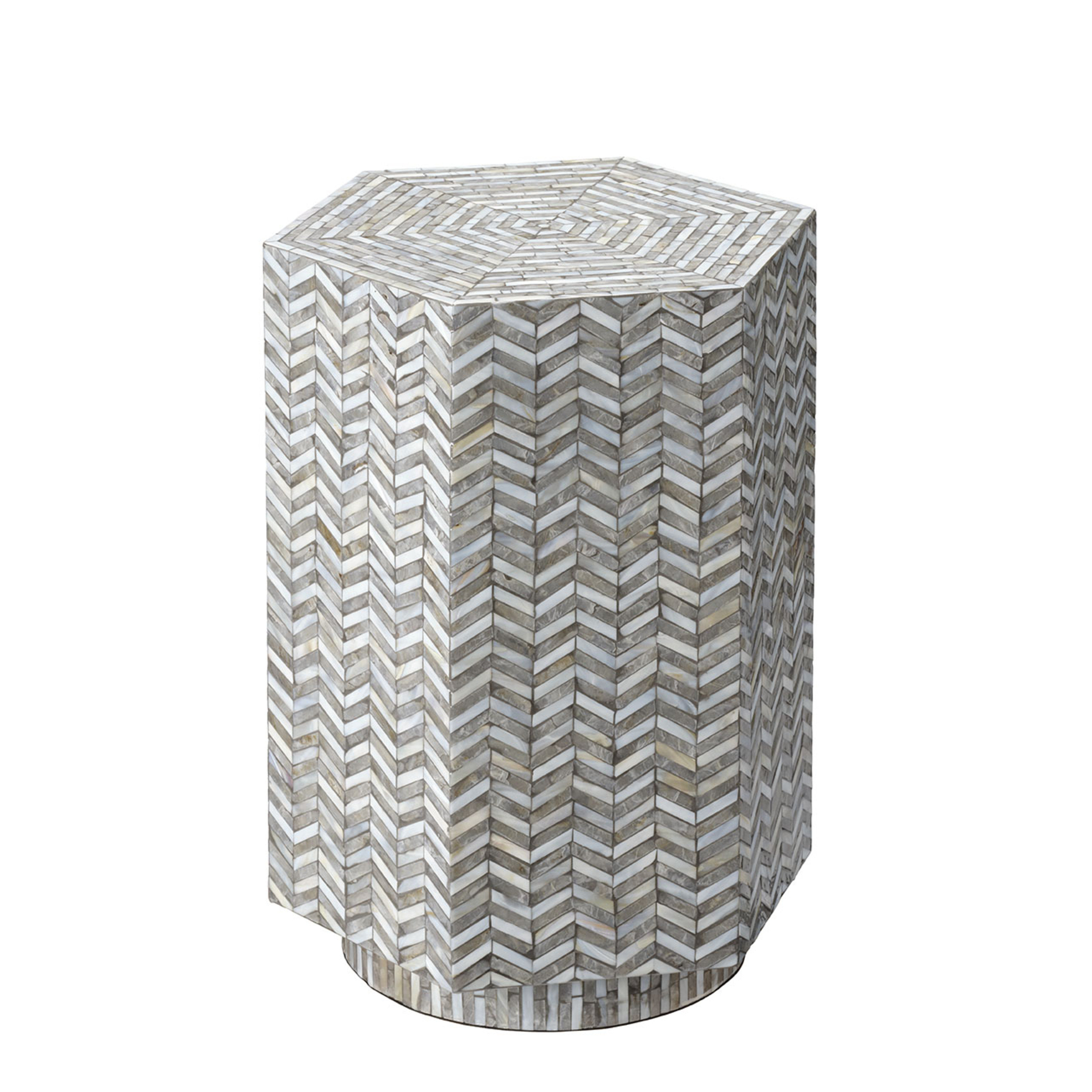 Jamie Young Company Brando Mother Of Pearl Hexagon Side Table | Perigold