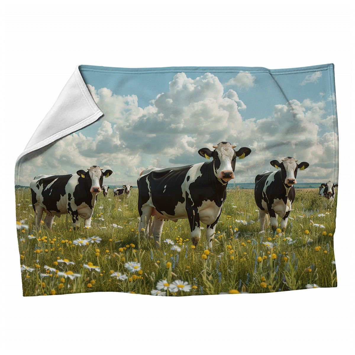 VisionDecor Herd of cows Fleece Throw Blanket - Farm animal Throws for ...