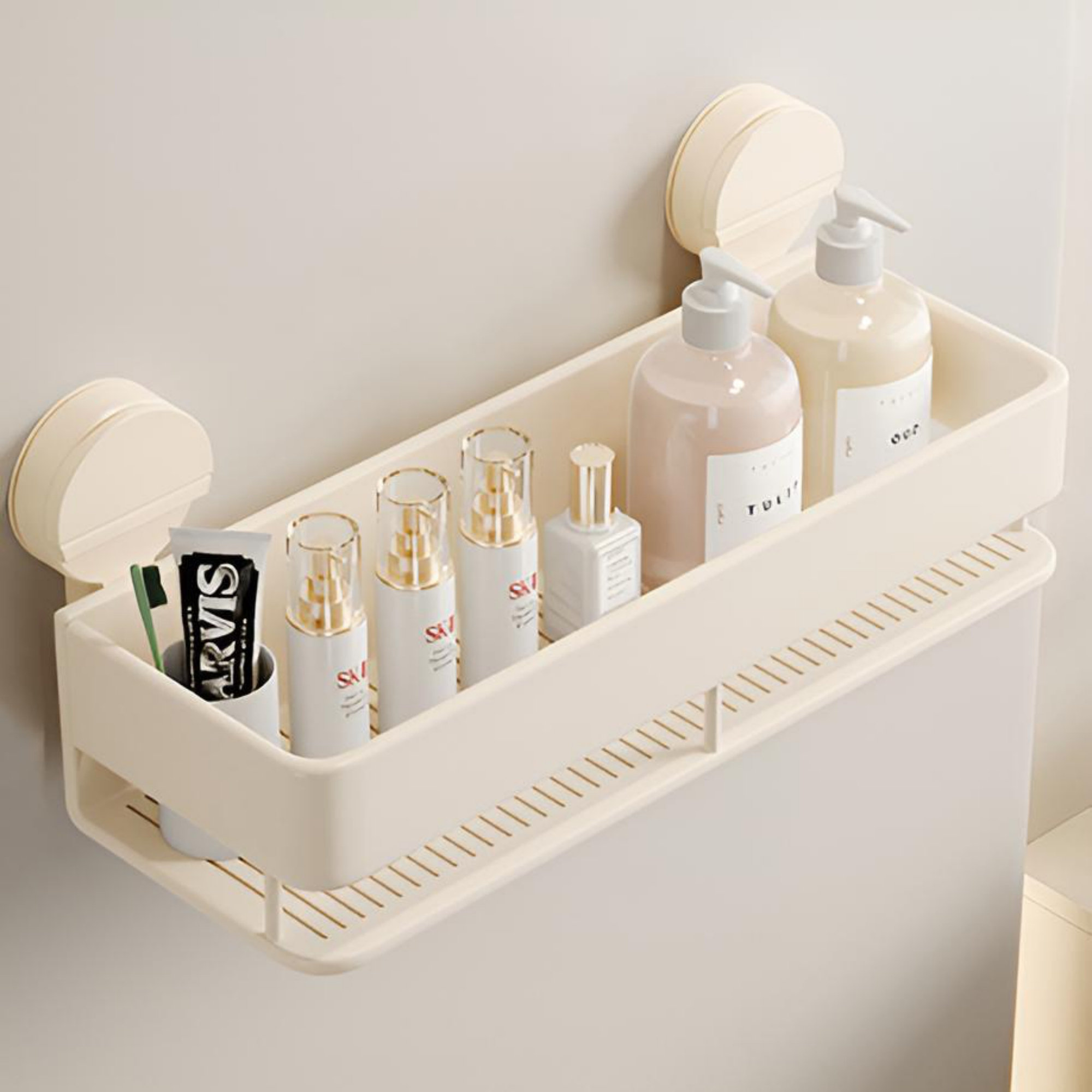 Latitude Run® Non Perforated Suction Cup Storage Rack, Bathroom And ...