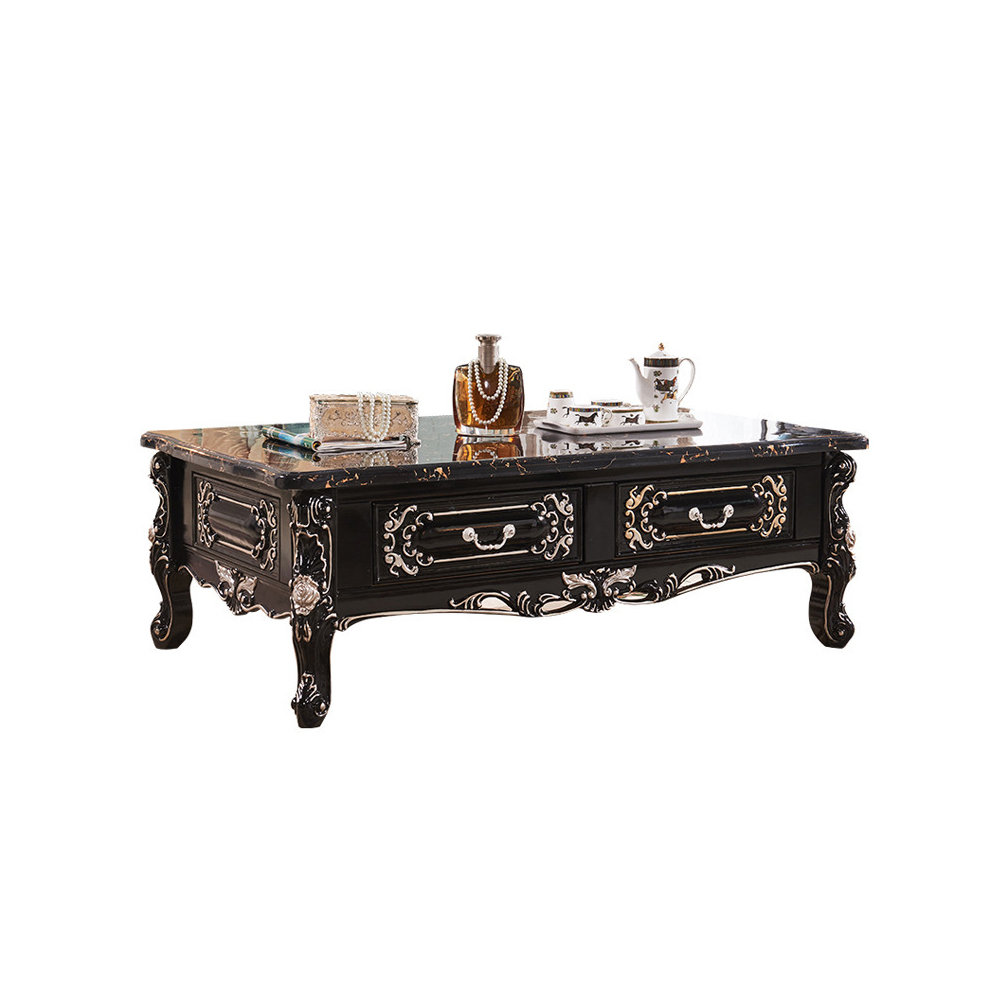 Romero European-style Solid Wood Marble Coffee Table Coffee Table | Wayfair
