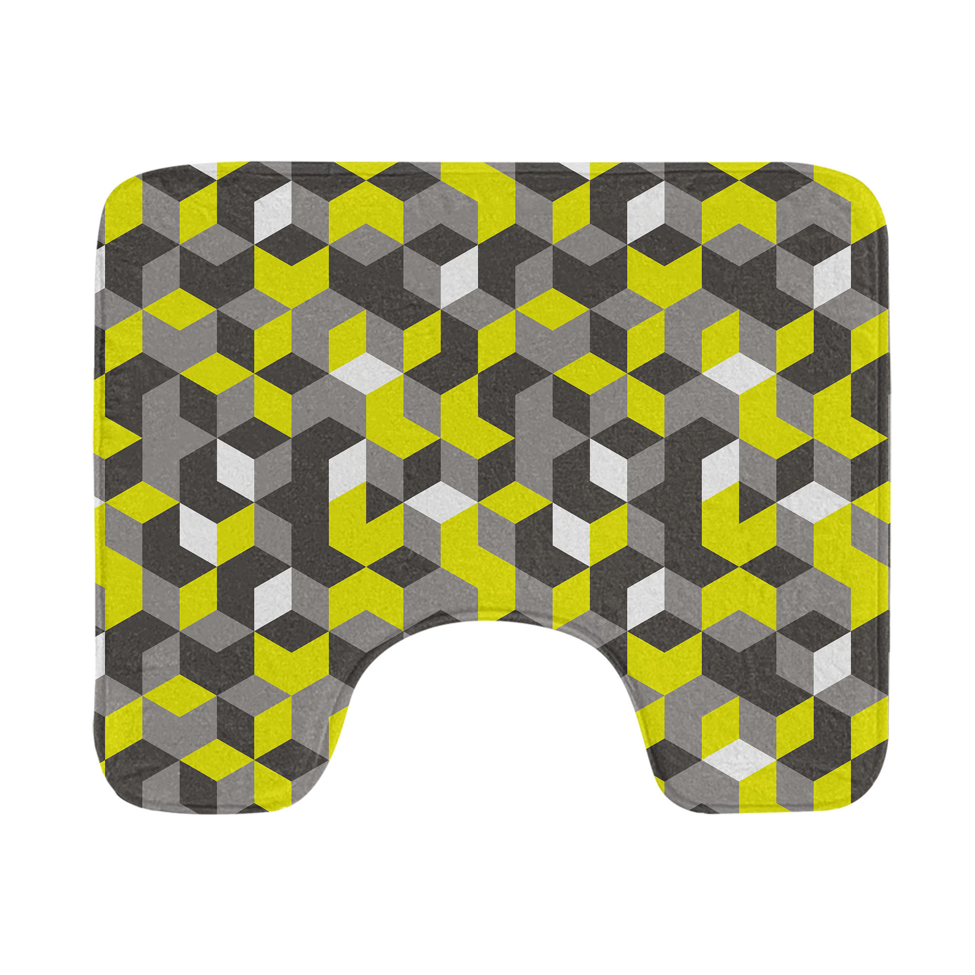 East Urban Home Mustard Yellow Toilet Mat U-Shape Bathroom Rug 20 ...