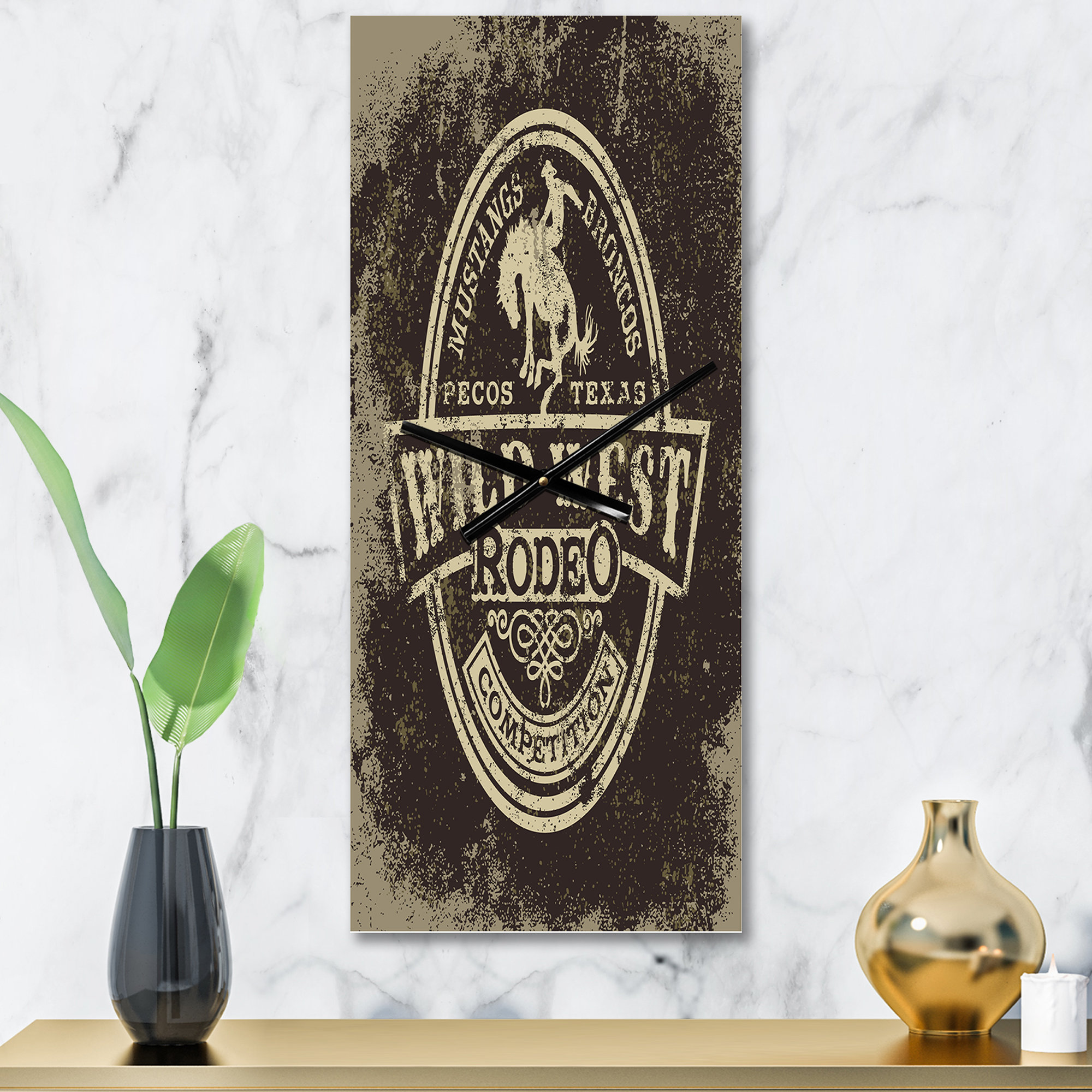 East Urban Home Wild west rodeo - Modern Wall Clock | Wayfair