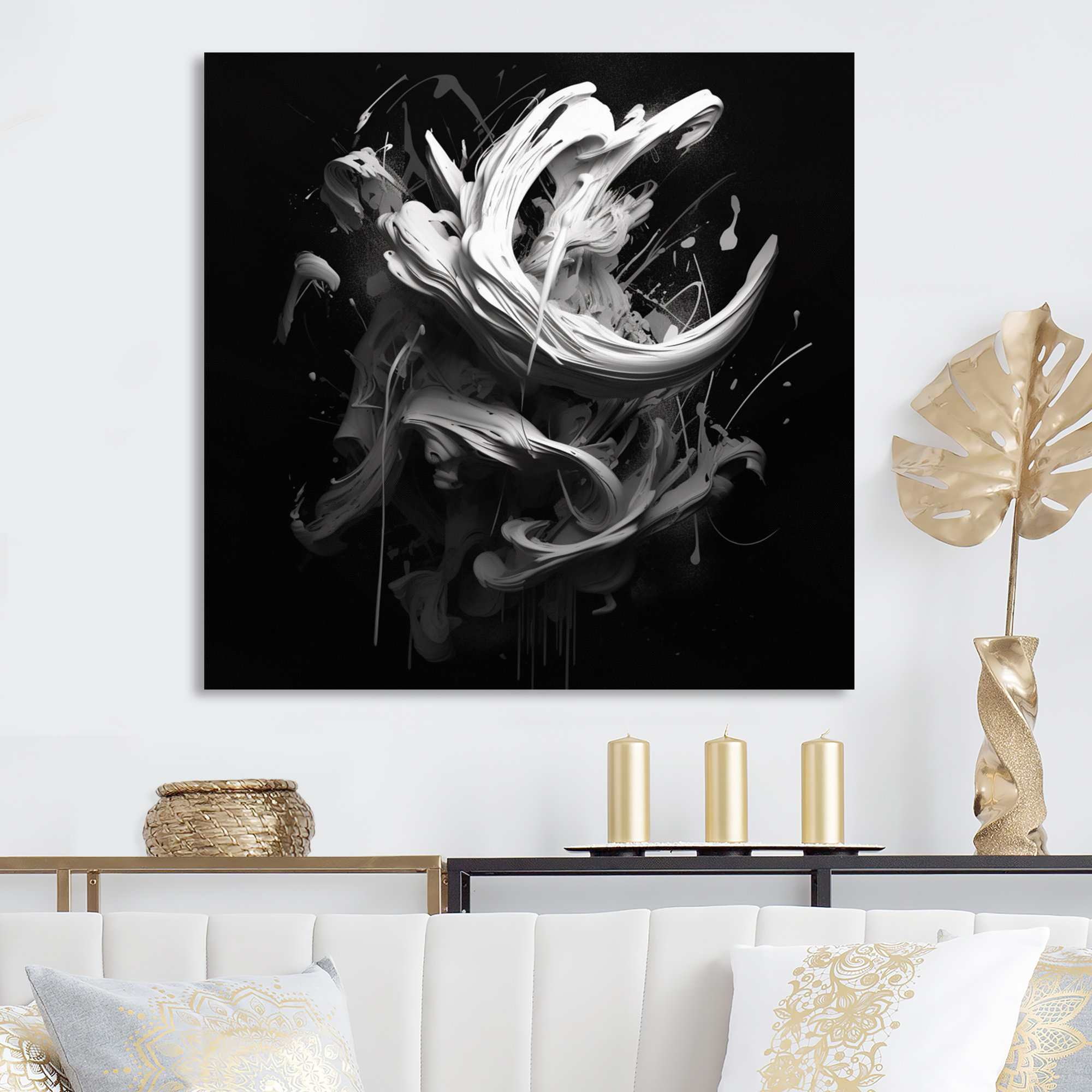 Ivy Bronx Dureen Exploring The Depths Of Black Marble VIII - Abstract ...