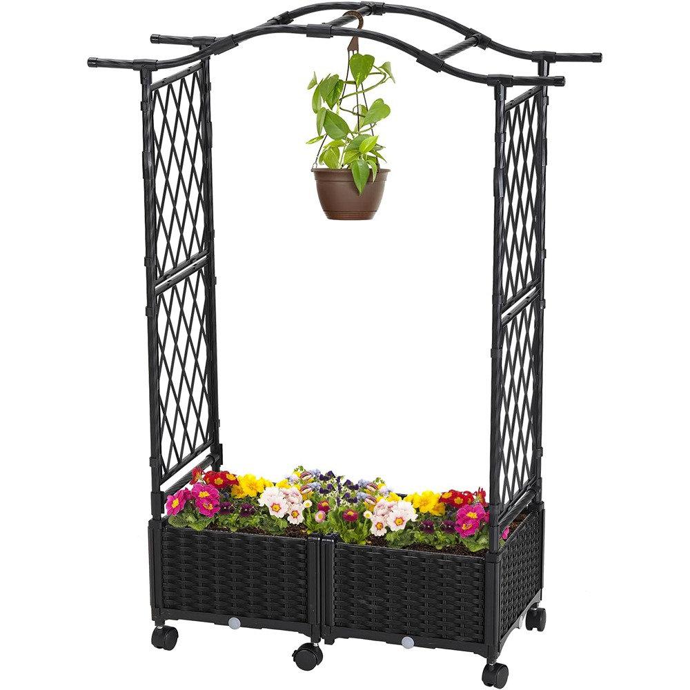 Arlmont & Co. Planter With Trellis, Trellis Planter Self-Wateri ...
