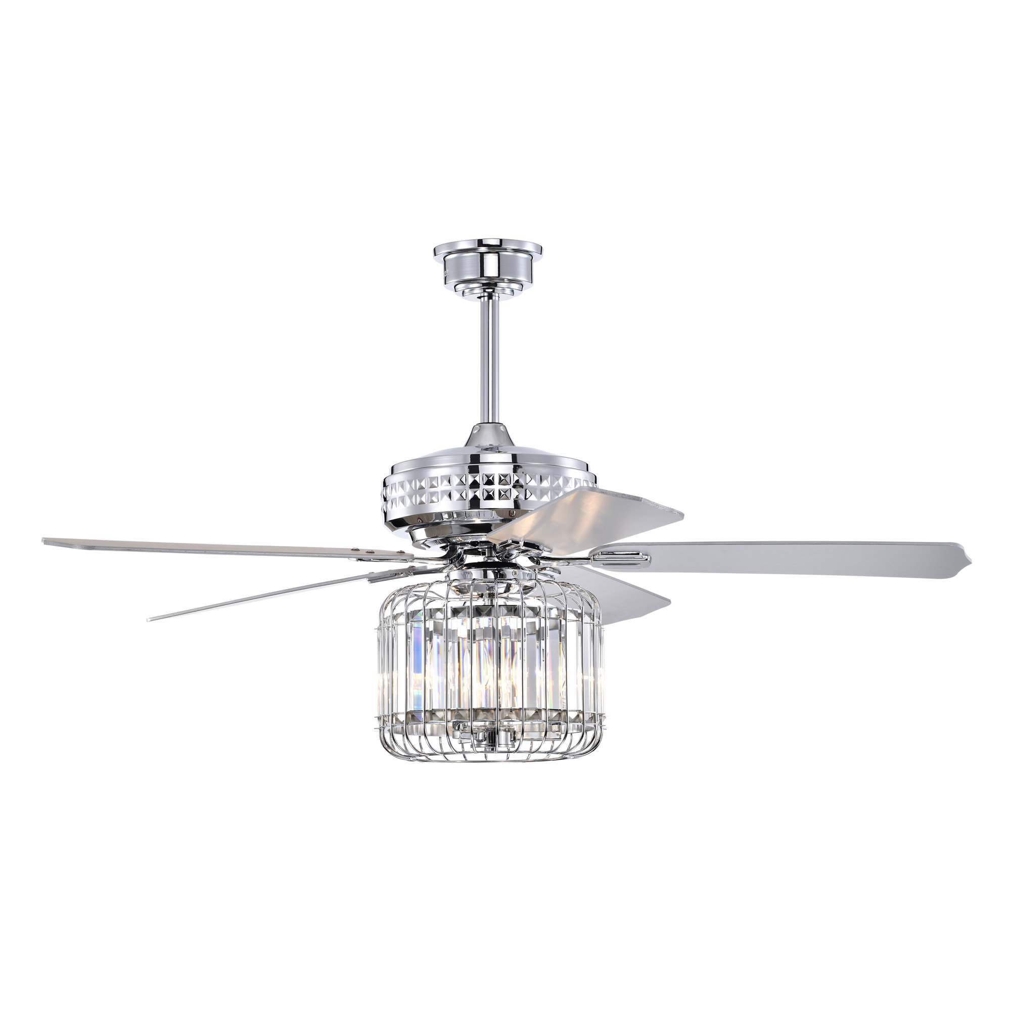 Warehouse of Tiffany 52" 5 - Blade LED Crystal Ceiling Fan with Remote ...